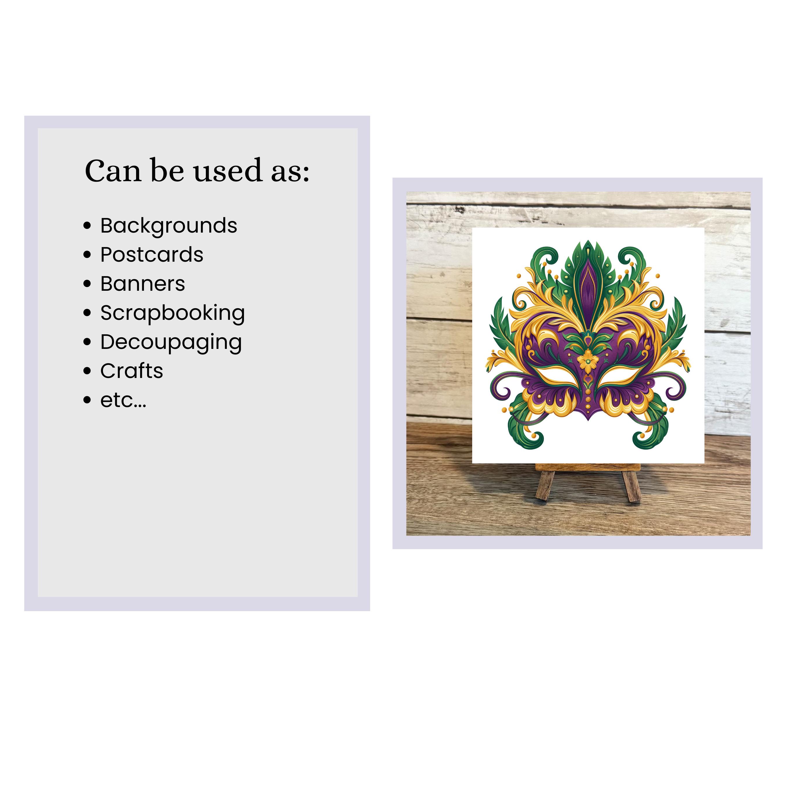 Mardi Gras Masks Clip Art Set | Festive Digital Images for Scrapbooks ...