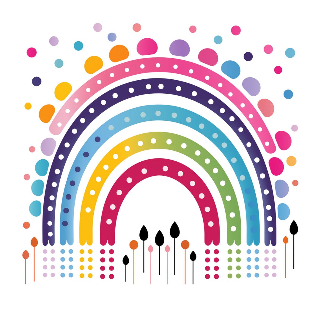 Colorful Scandi Rainbows V3 Clip Art Set | Digital Rainbow Images for ...