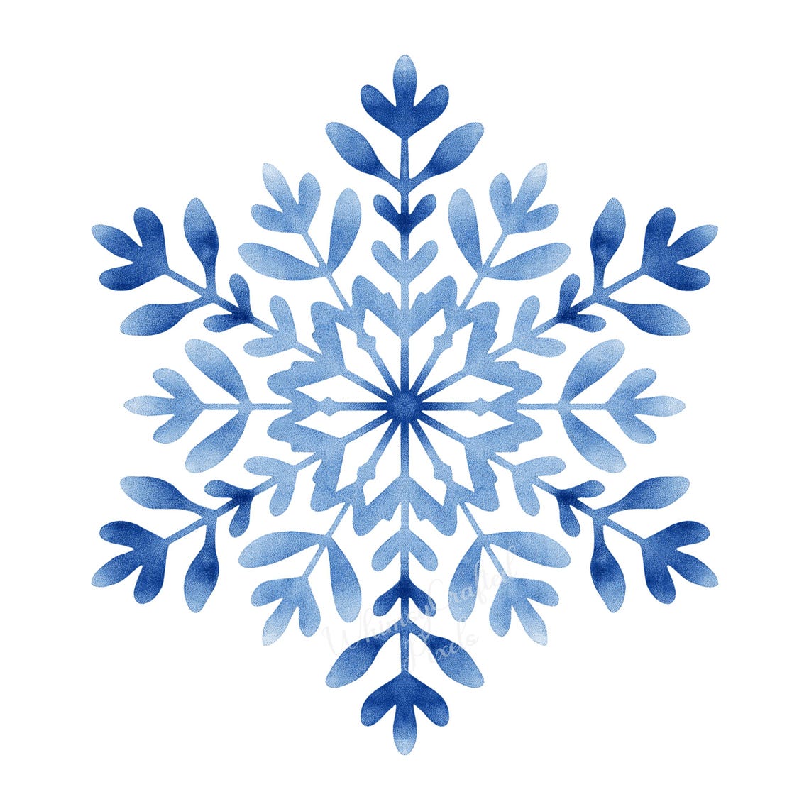 Blue Watercolor Snowflakes Clip Art Set | Winter Digital Images ...