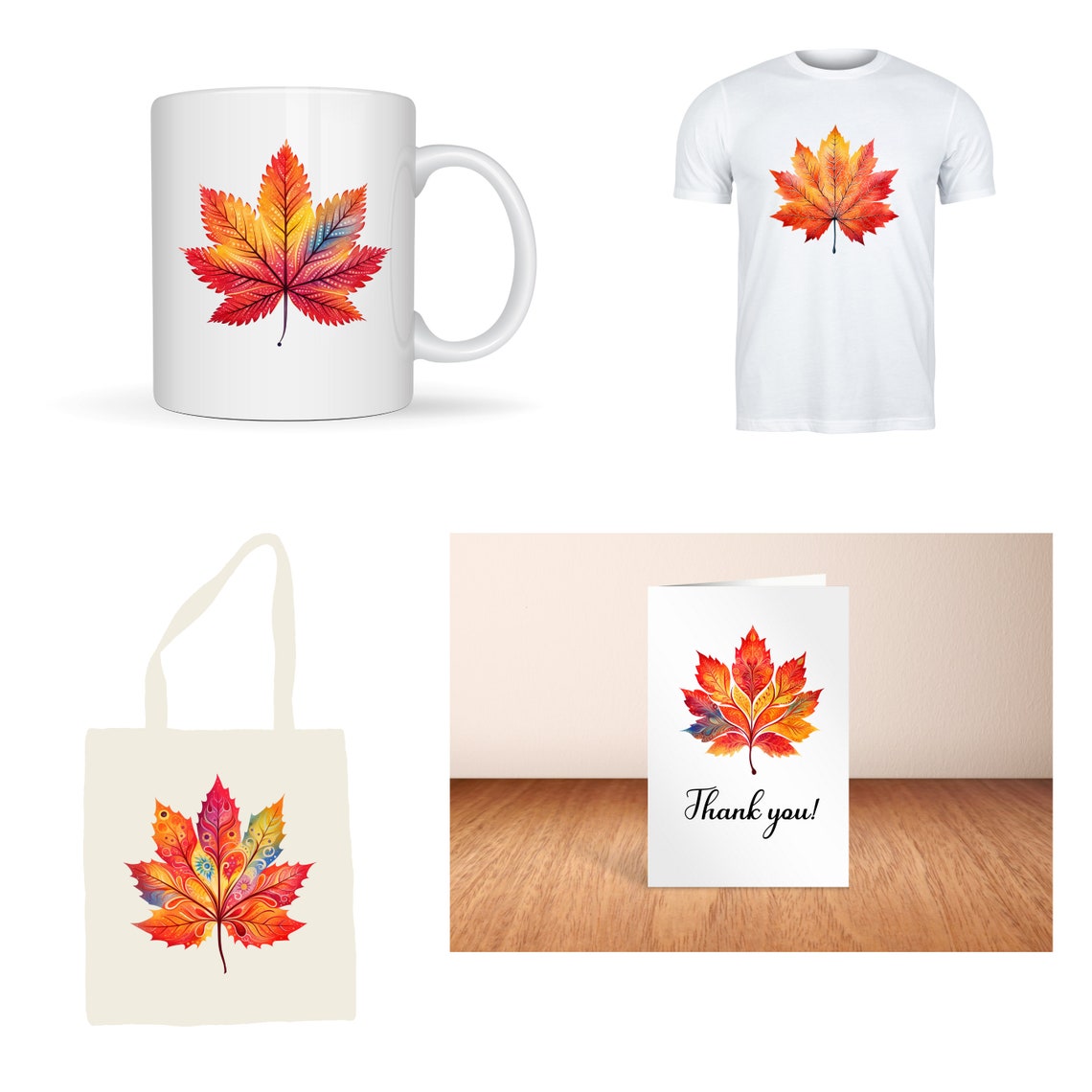 Colorful Maple Leaf Clip Art Set Fall Digital Images for Scrapbooks ...