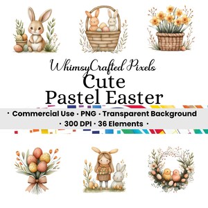Cute Pastel Easter Clip Art Set | Easter Digital Images | Scrapbooks ...