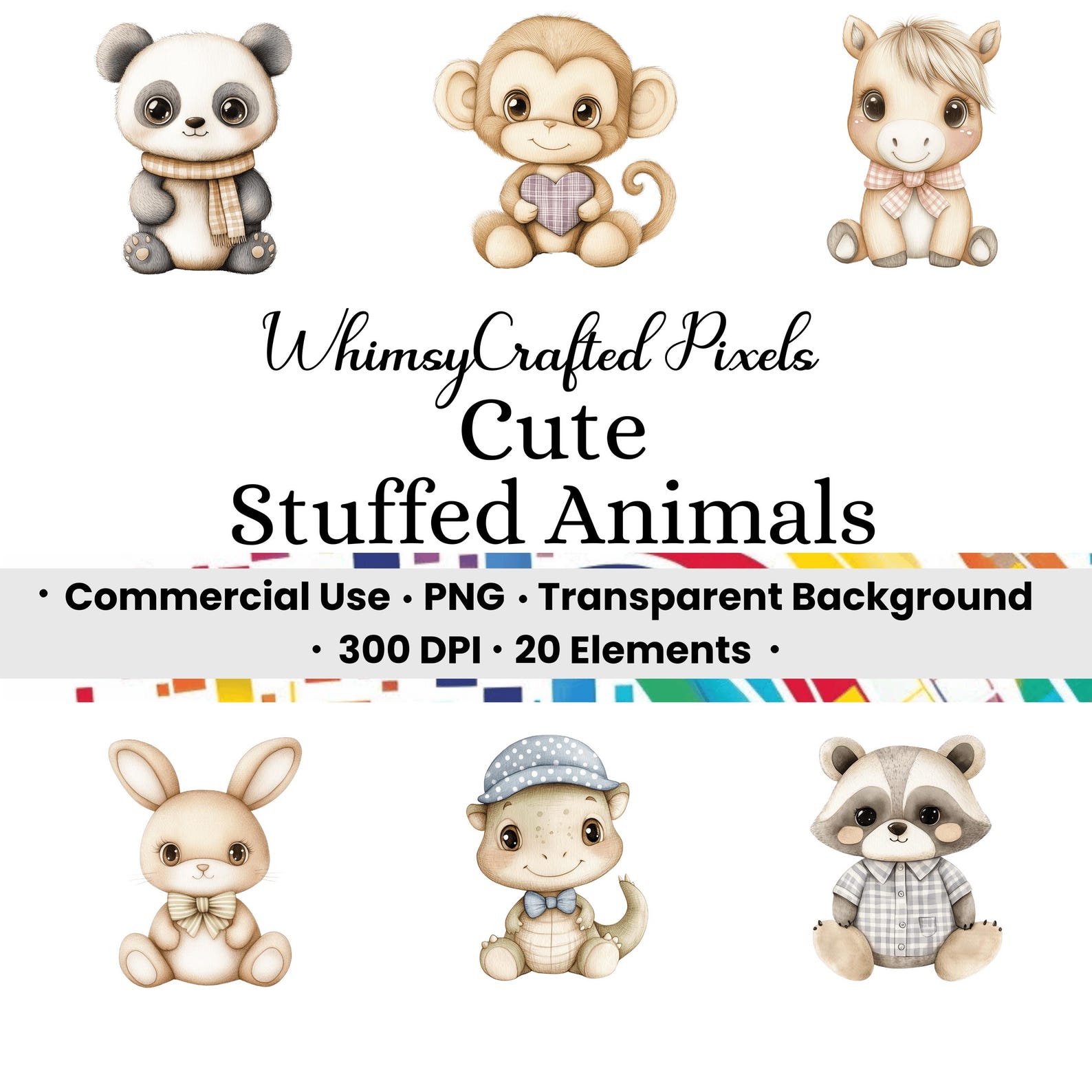 Cute Stuffed Animals Clip Art Set | Digital Nursery Images | Scrapbooks ...