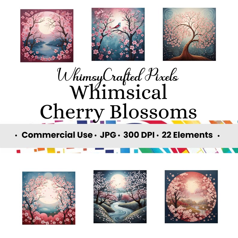 Whimsical Cherry Blossoms Digital Pages | Floral Printable Digital ...