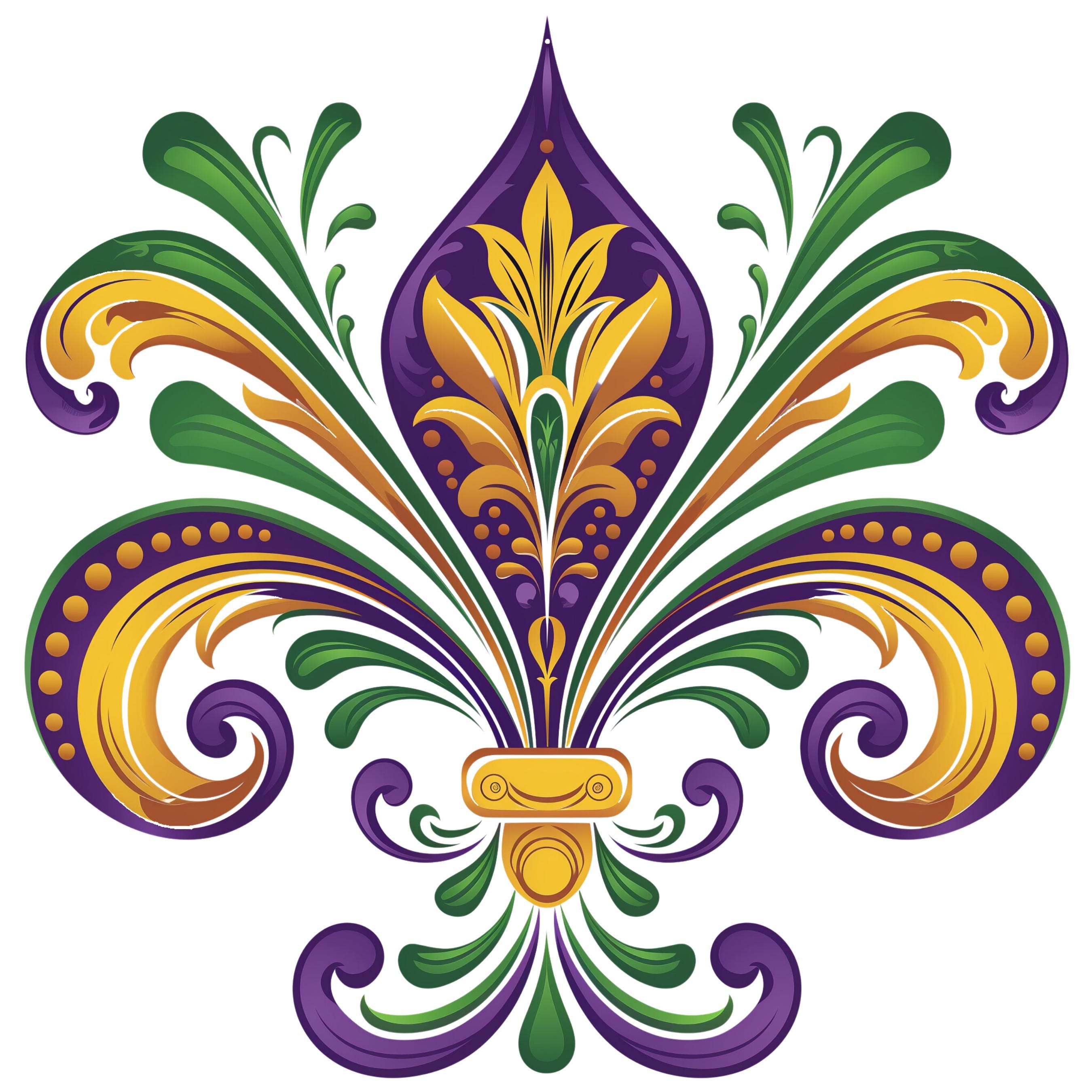 Mardi Gras Fleur-de-lis V2 Clip Art Set | Digital Images for Scrapbooks ...