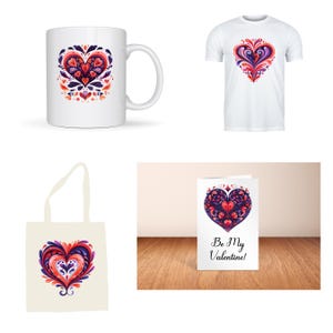 Purple and Red Hearts Clip Art Set | Valentine Digital Images ...
