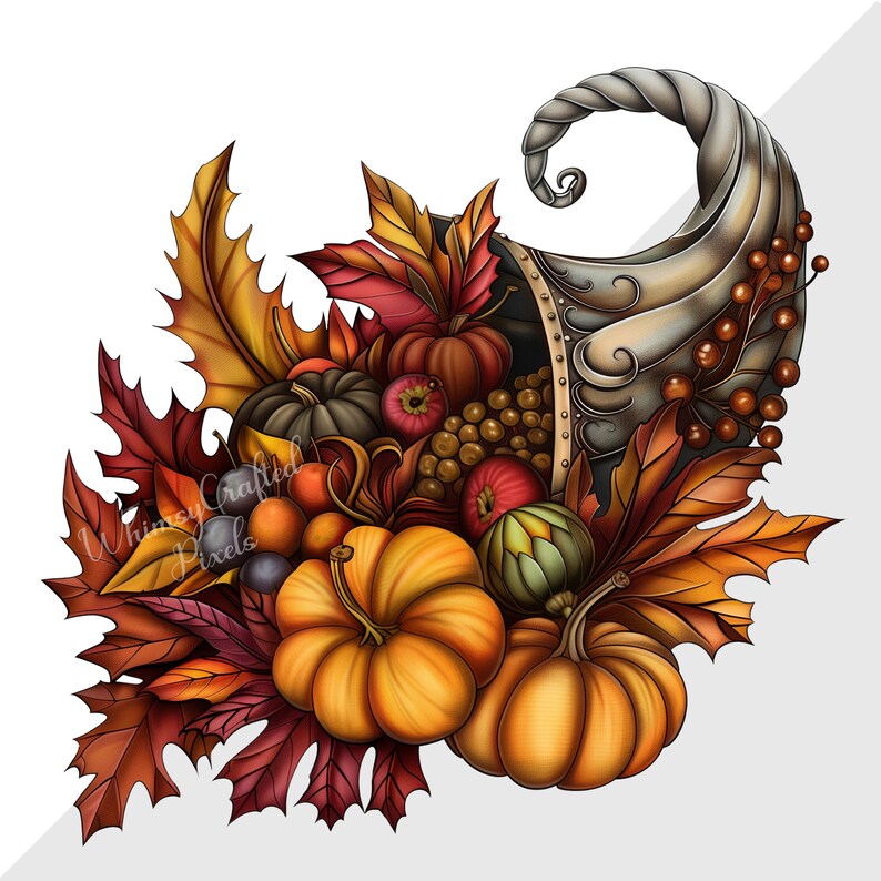 Whimsical Autumn Cornucopias Clip Art Set | Digital Images | Scrapbooks ...