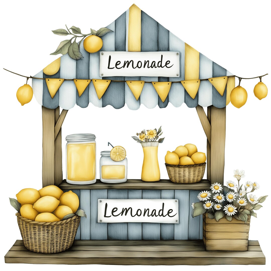 Whimsical Lemonade Stands Clip Art Set | Digital Summer Images for ...