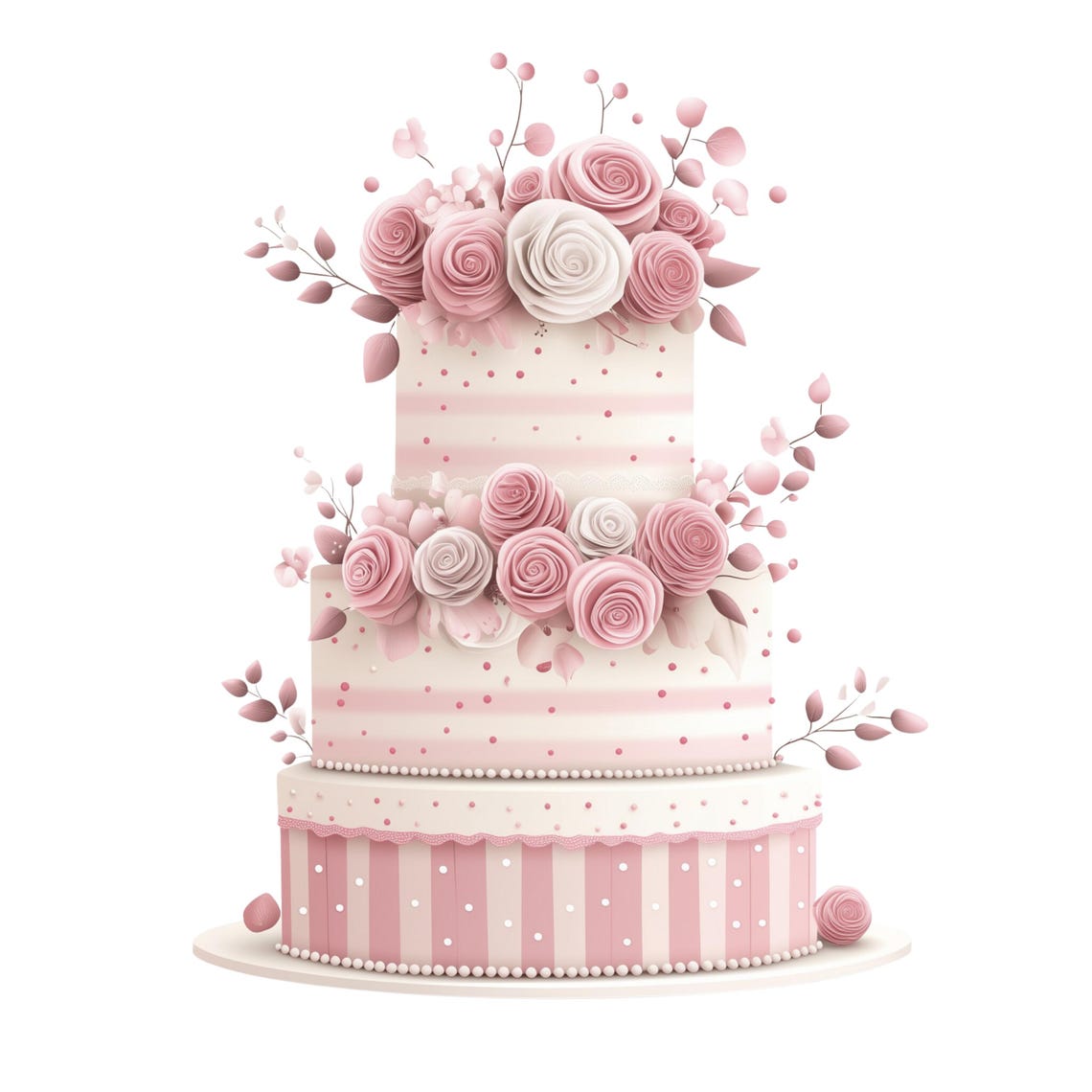 Pink & White Wedding Cakes Clip Art Set | Digital Images for Scrapbooks ...