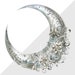Silver Floral Moon Clip Art Set | Digital Images | for Scrapbooks, Card ...