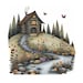 Cute Cozy Log Cabins Digital Pages Fun Printable Digital Backgrounds ...