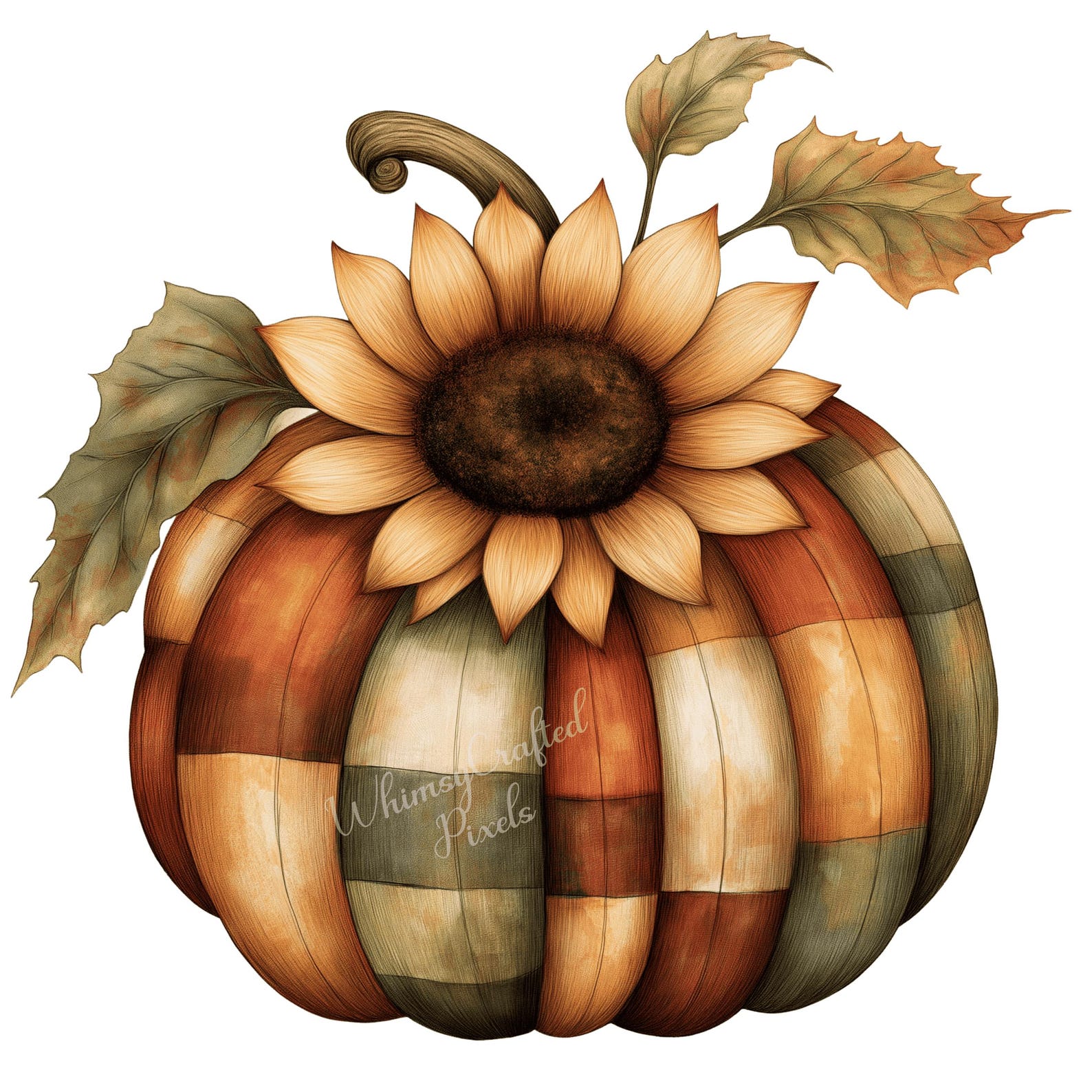 Plaid Pumpkins Clip Art Set | Pretty Fall Digital Images | Scrapbooks ...