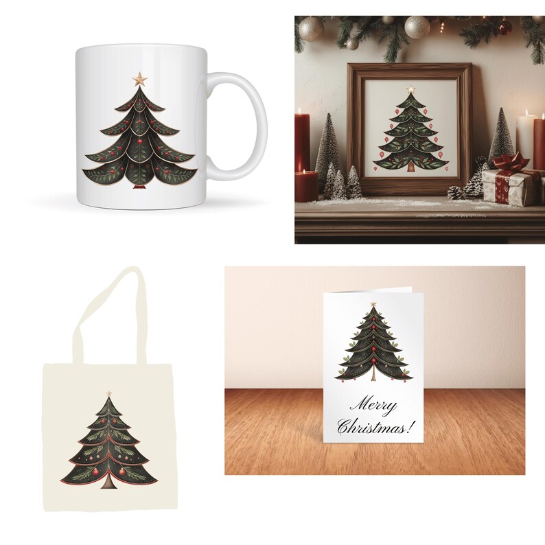 Black Christmas Trees Clip Art Set | Holiday Digital Images ...