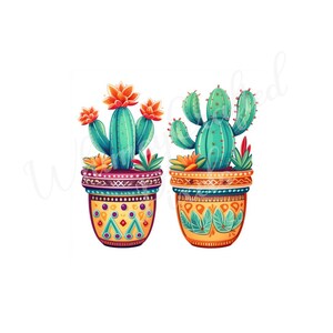 Colorful Cacti Digital Pages | Pretty Printable Digital Backgrounds ...