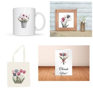 Pink & Periwinkle Tulips Clip Art Set | Digital Images for Scrapbooks ...