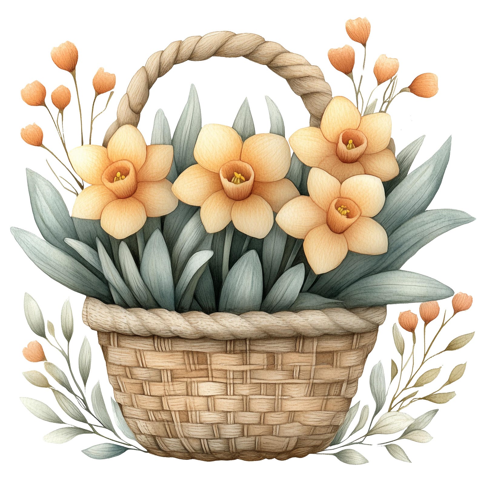 Pretty Daffodils Clip Art Set | Spring Flowers Digital Images ...