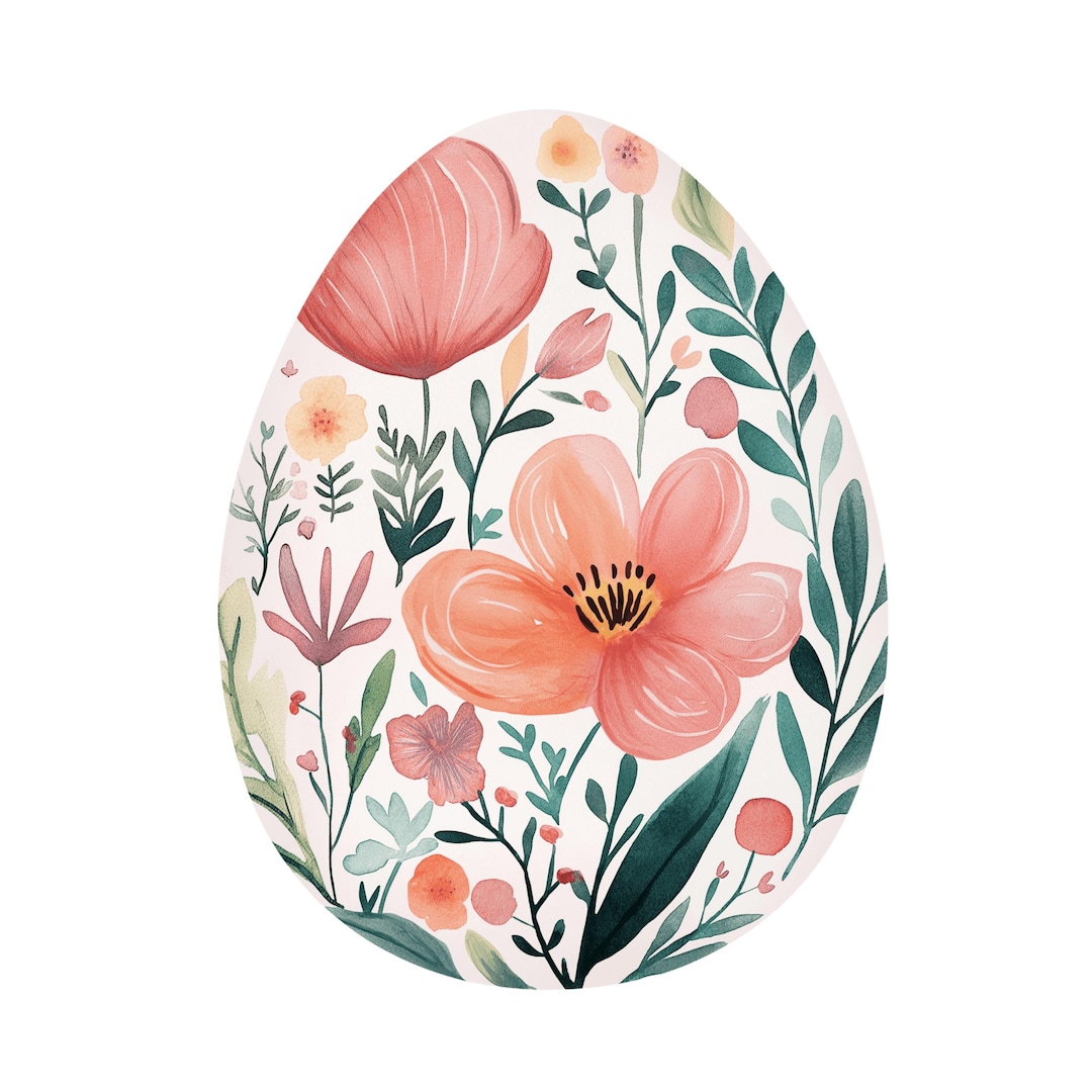 Floral Easter Egg V1 Clip Art Set | Digital Easter Images | for ...