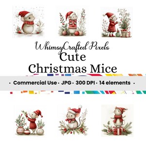 Cute Christmas Mouse Digital Pages | Holiday Printable Digital ...