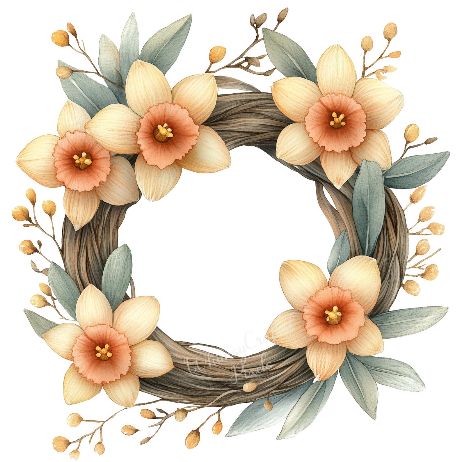 Pretty Daffodils Clip Art Set | Spring Flowers Digital Images ...