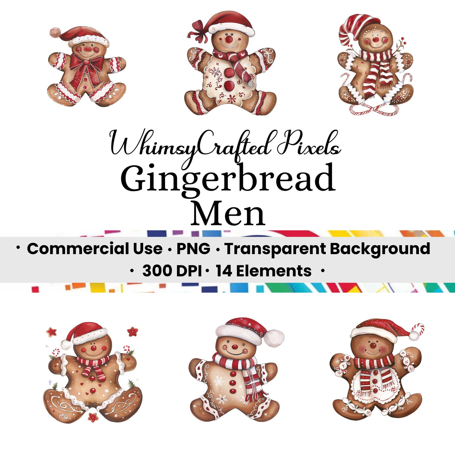 Gingerbread Men Clip Art Set | Holiday Digital Images | for Scrapbooks ...