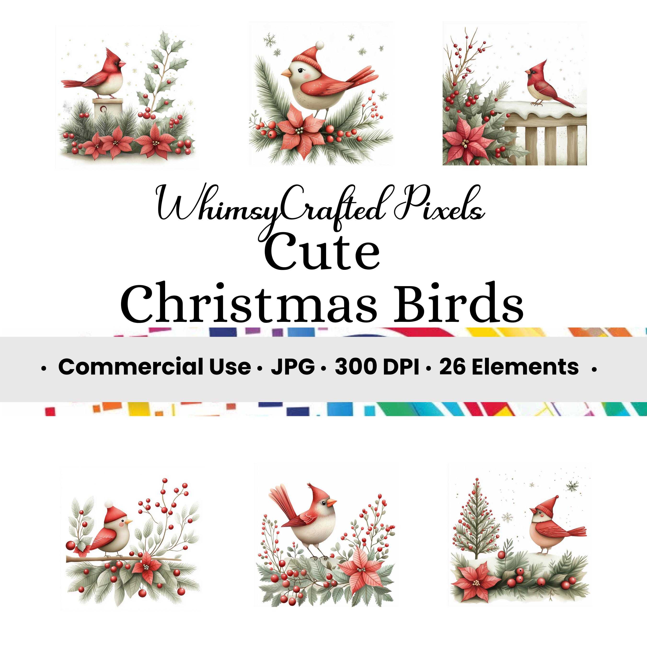 Cute Christmas Birds Digital Pages | Holiday Printable Digital ...