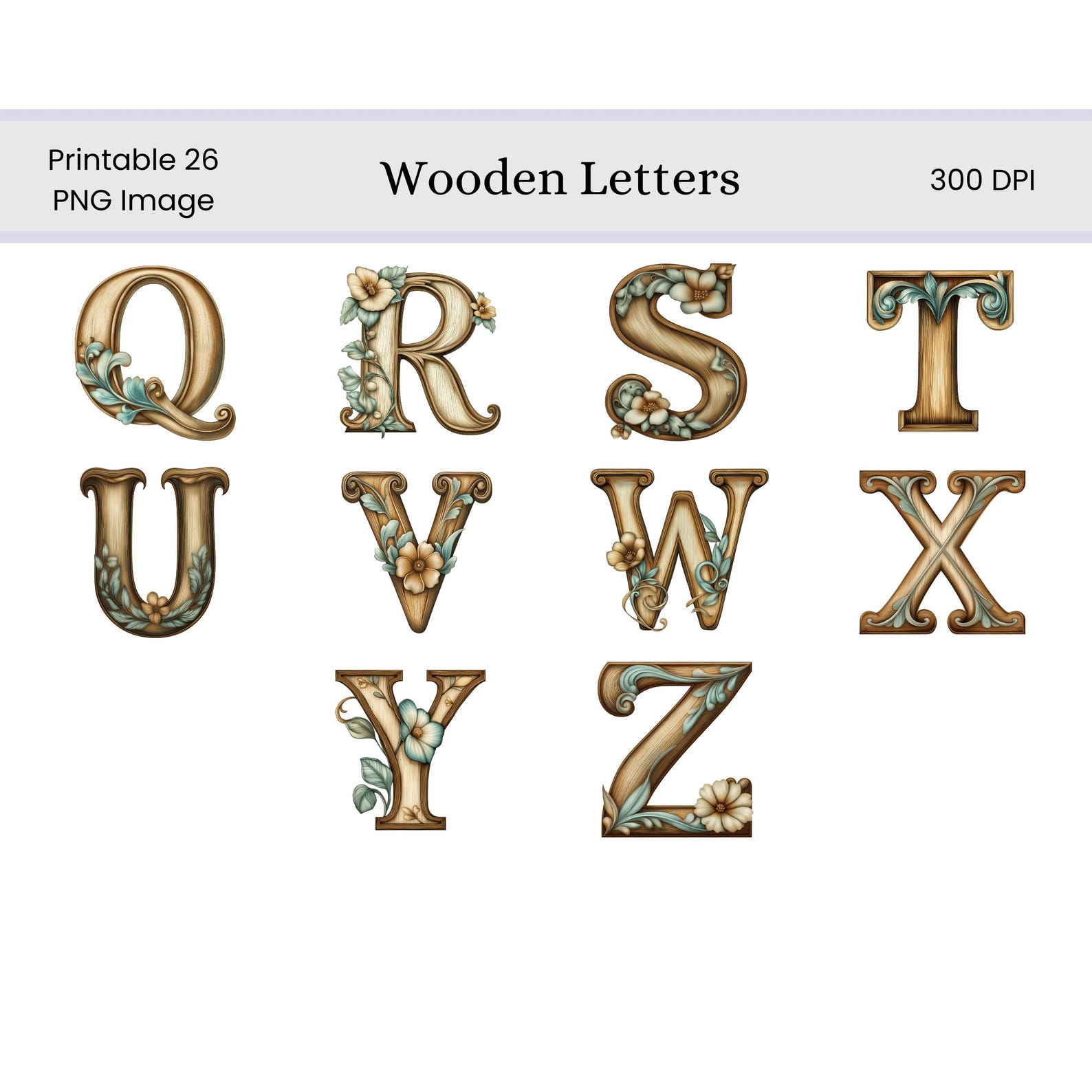 Wooden Letters Clip Art Set | Alphabet Digital Images | Scrapbooks ...