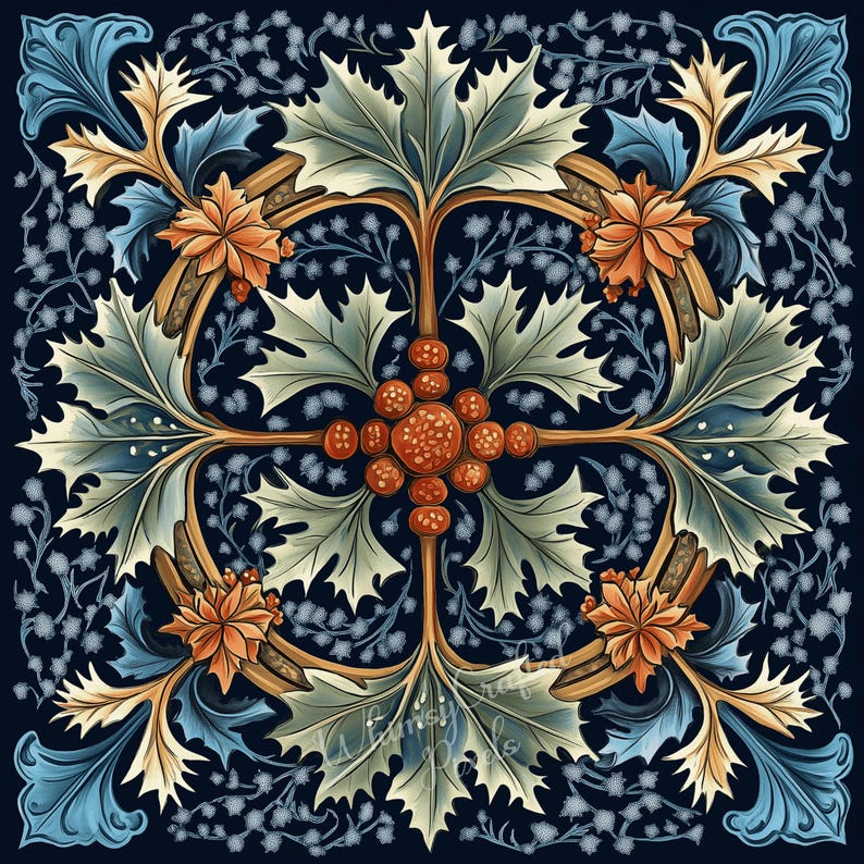 Vintage Winter Tiles Digital Pages | Printable Holiday Backgrounds ...