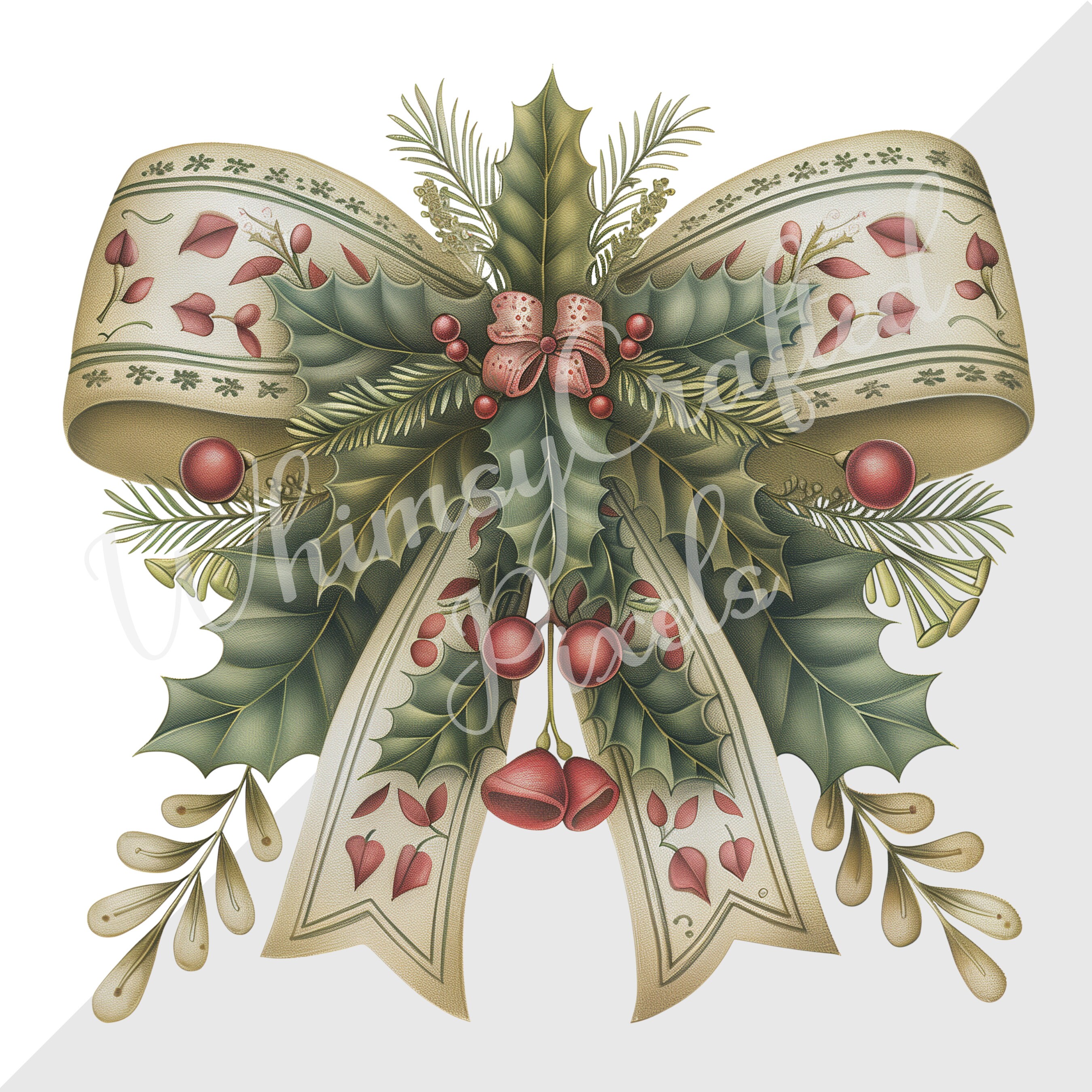 Fancy Christmas Bows Clip Art Set | Fun Digital Images | for Scrapbooks ...