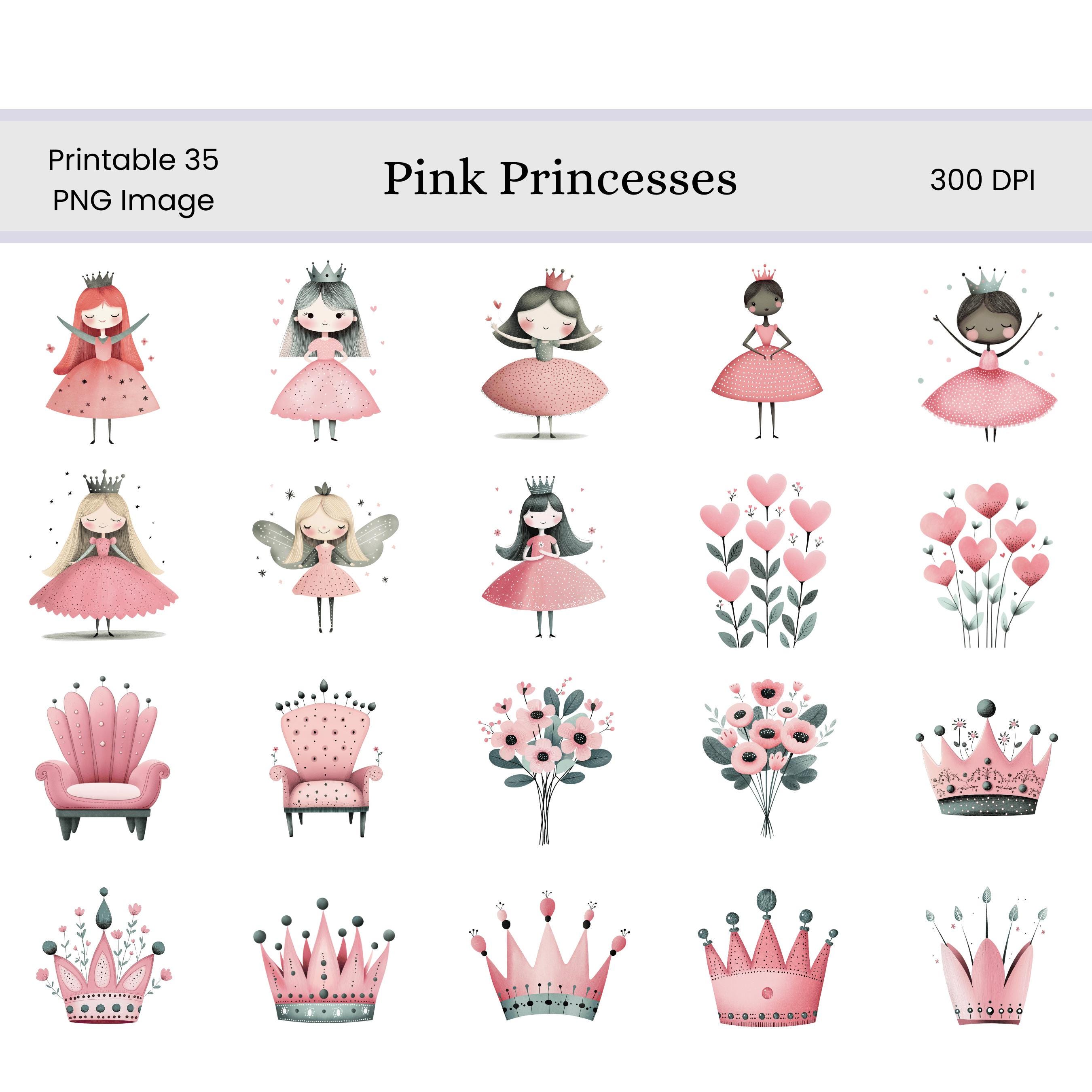 Cute Pink Princesses Clip Art Set | Digital Princess Images ...