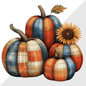 Plaid Pumpkins Clip Art Set | Pretty Fall Digital Images | Scrapbooks ...