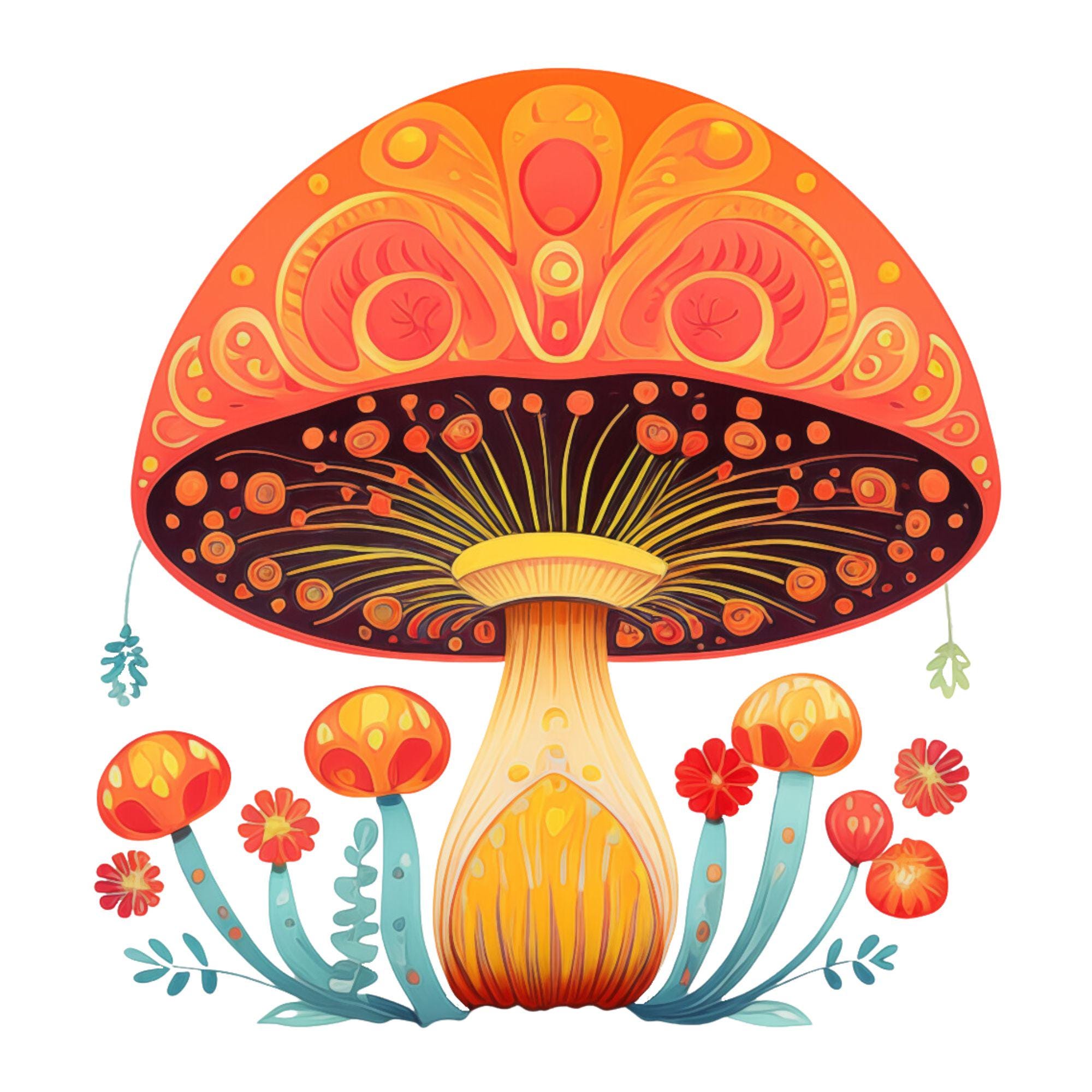 Colorful Mushroom Clip Art Set | Fun Digital Images | for Scrapbooks ...