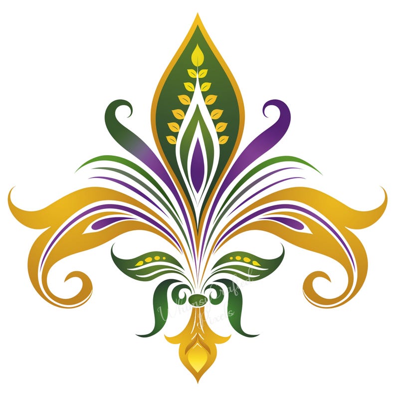 Mardi Gras Fleur-de-lis V1 Clip Art Set | Digital Images for Scrapbooks ...