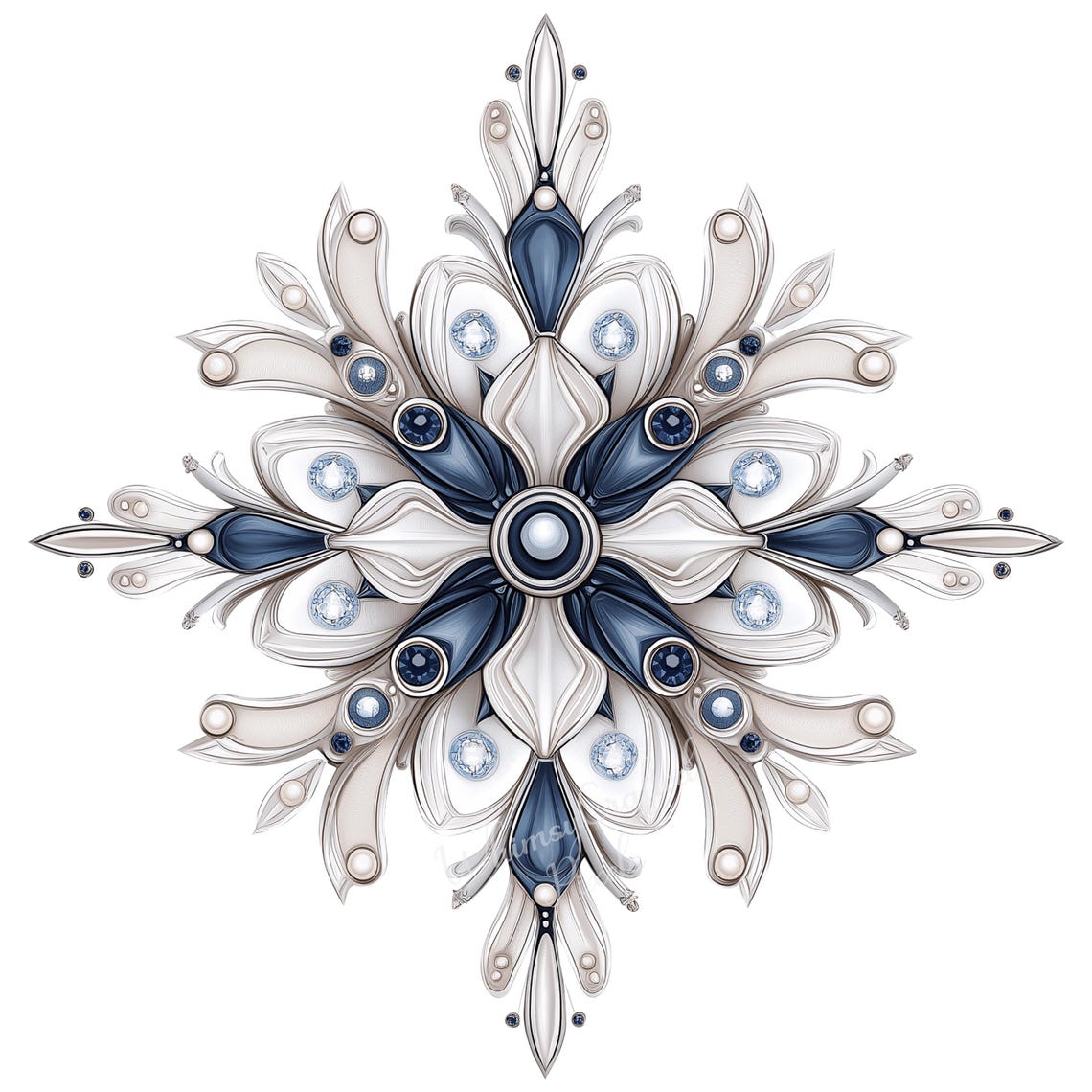 Art Deco Snowflakes Clip Art Set | Winter Digital Images | Scrapbooks ...
