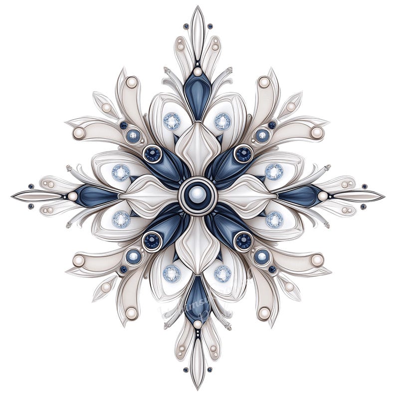Art Deco Snowflakes Clip Art Set | Winter Digital Images | Scrapbooks ...