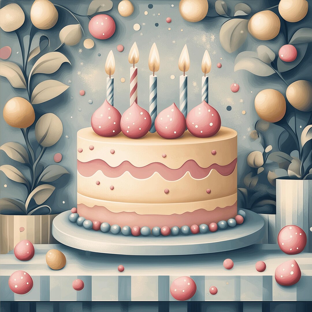 Fun Birthday Cakes Digital Pages | Printable Digital Birthday ...