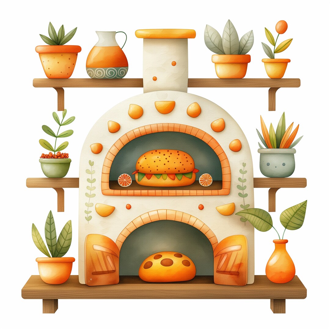 Cozy Bread Ovens Digital Pages | Fun Printable Digital Backgrounds ...