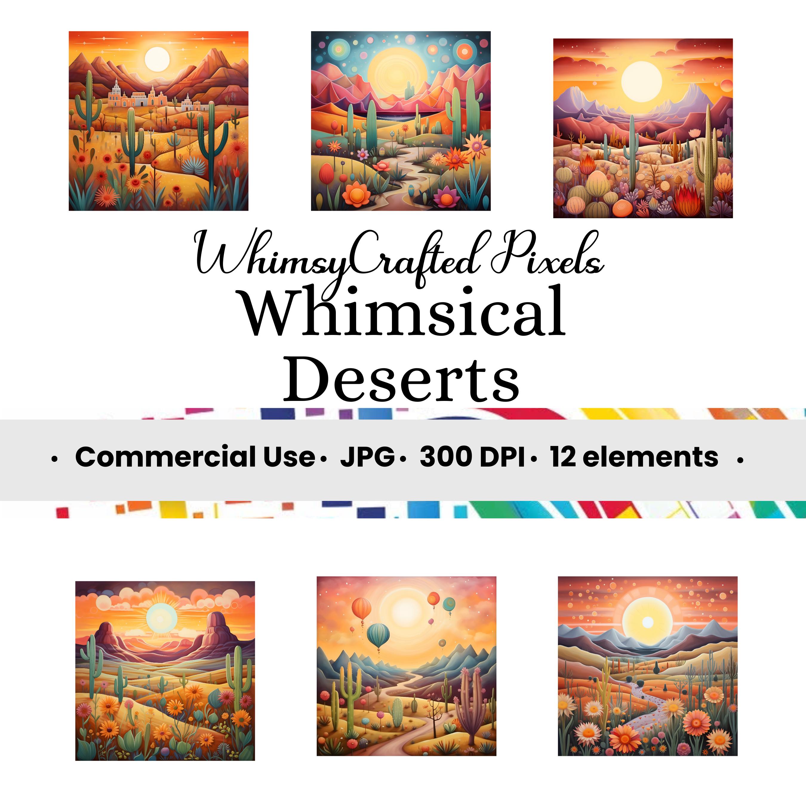 Whimsical Deserts Digital Pages | Desert Printable Digital Backgrounds ...