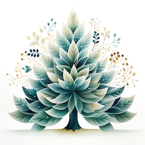 Teal Christmas Trees Digital Pages | Holiday Printable Digital ...