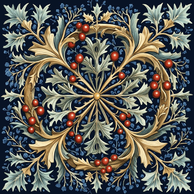 Vintage Winter Tiles Digital Pages | Printable Holiday Backgrounds ...