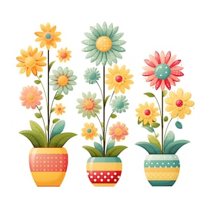 Cute Pastel Daisies Clip Art Set | Spring Digital Images for Scrapbooks ...