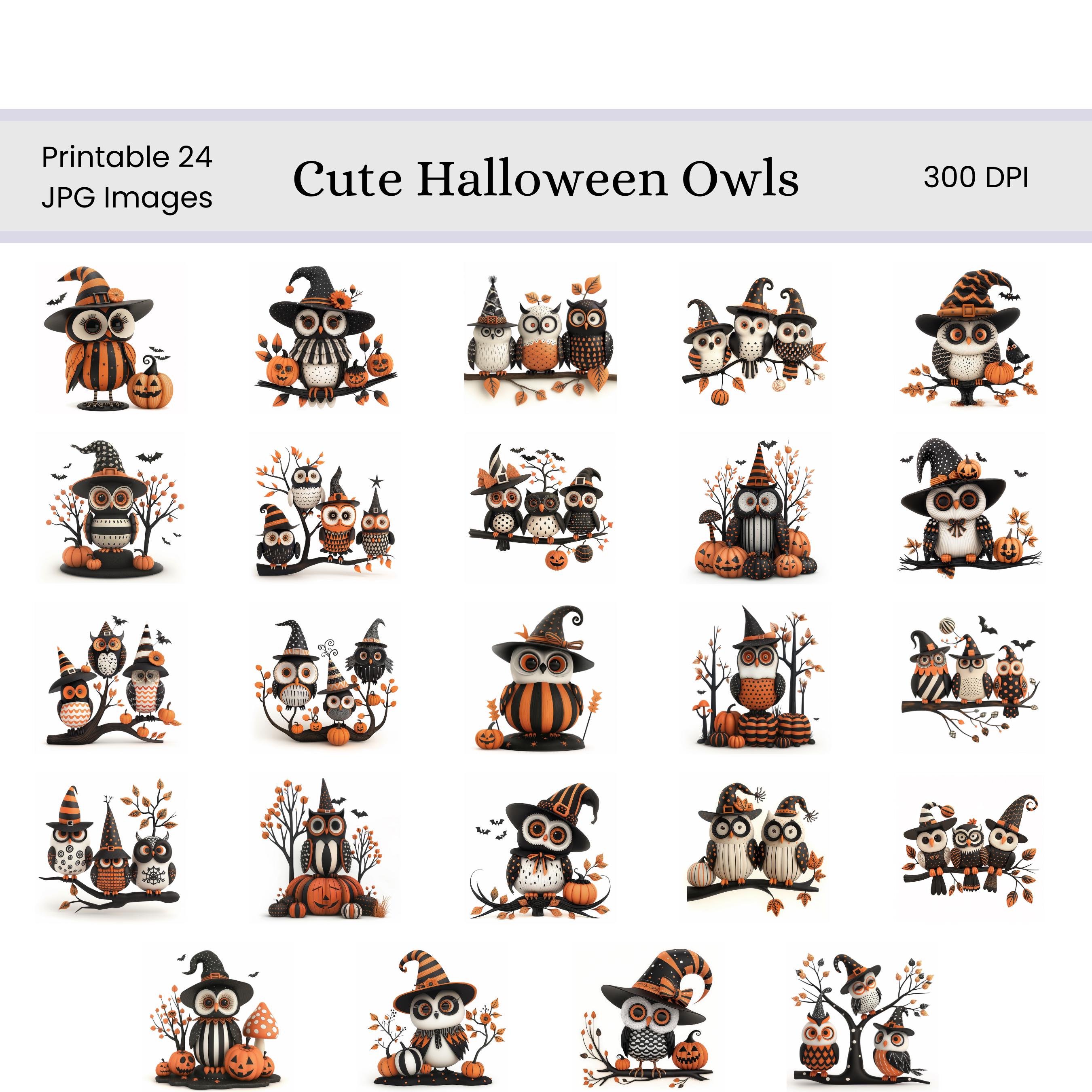 Cute Halloween Owls Digital Pages | Halloween Printable Digital ...