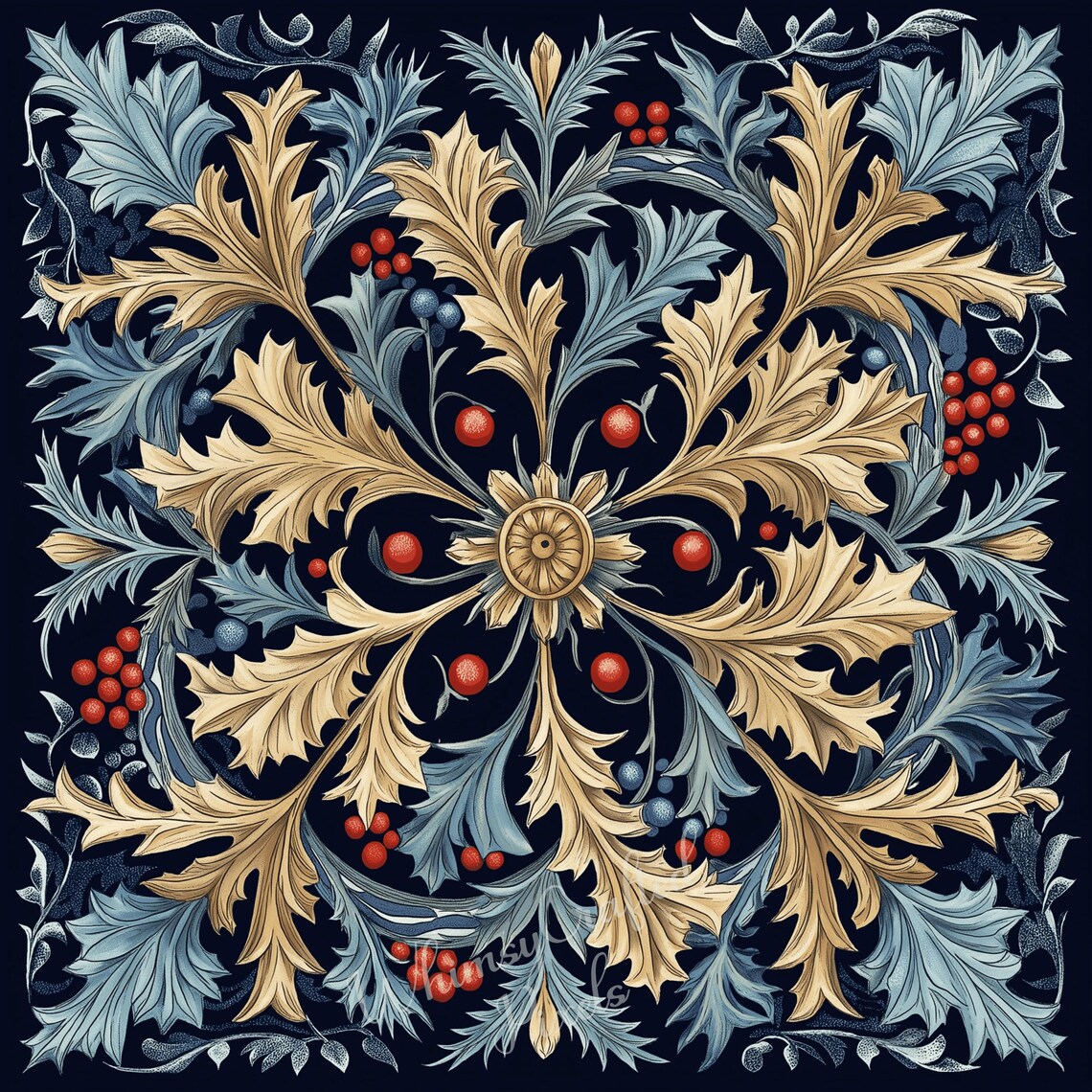 Vintage Winter Tiles Digital Pages | Printable Holiday Backgrounds ...
