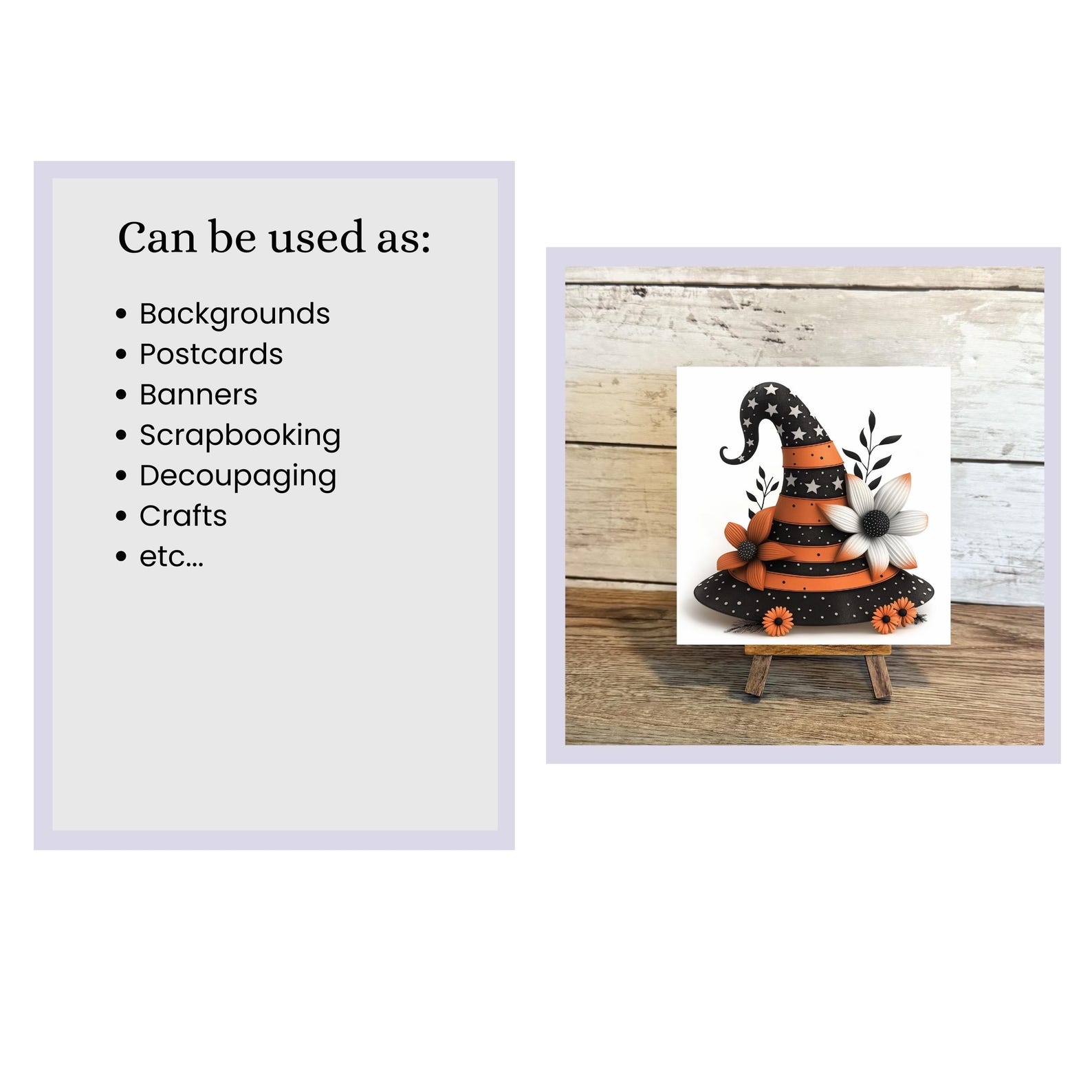 Halloween Witch Hats Digital Pages | Halloween Printable Digital ...