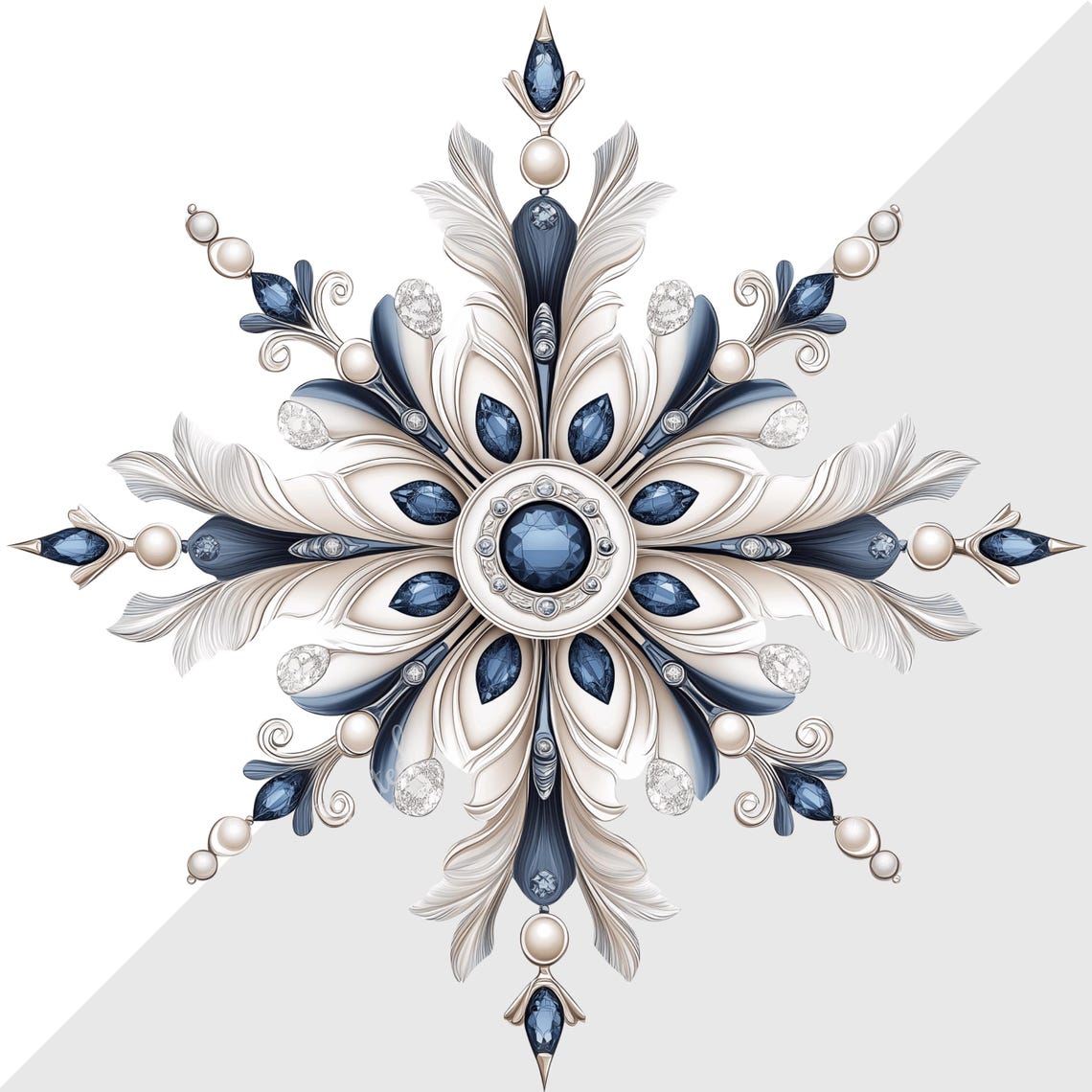 Art Deco Snowflakes Clip Art Set | Winter Digital Images | Scrapbooks ...