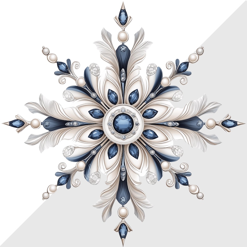 Art Deco Snowflakes Clip Art Set | Winter Digital Images | Scrapbooks ...
