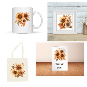 Autumn Sunflowers V2 Clip Art Set | Digital Fall Images for Scrapbooks ...