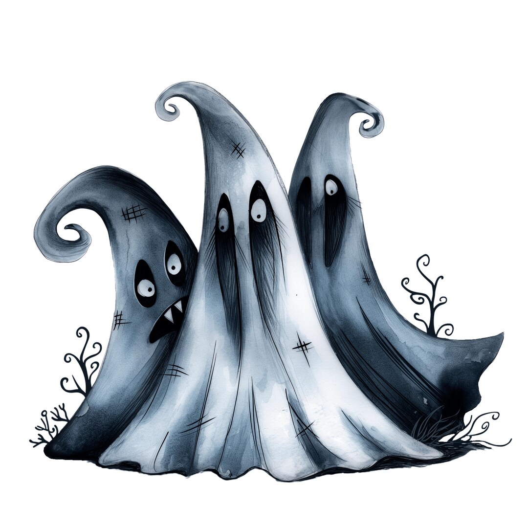 Spooky Ghosts Clip Art Set | Digital Halloween Images for Scrapbooks ...