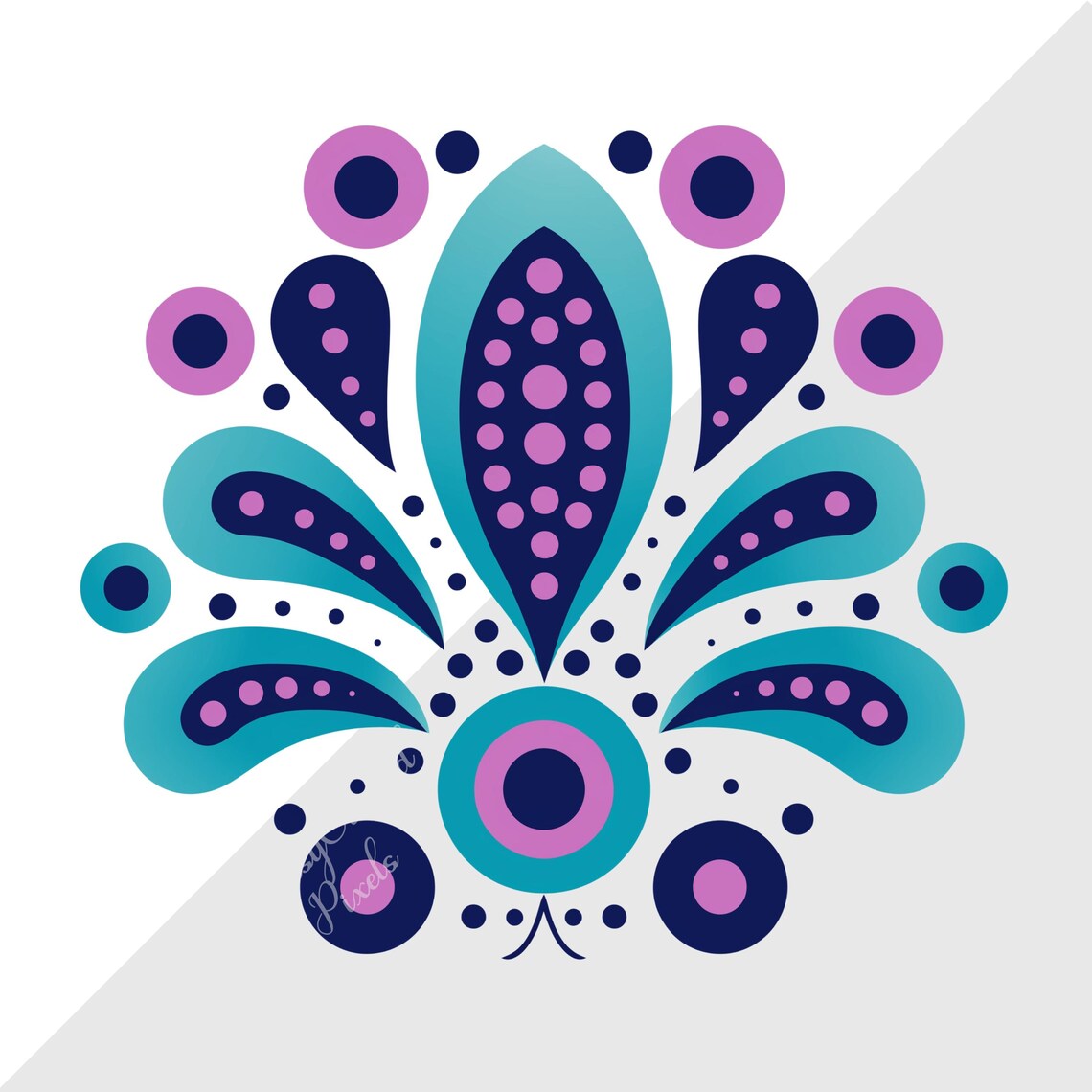 Boho Floral Shapes Clip Art Set | Digital Images for Scrapbooks, Card ...