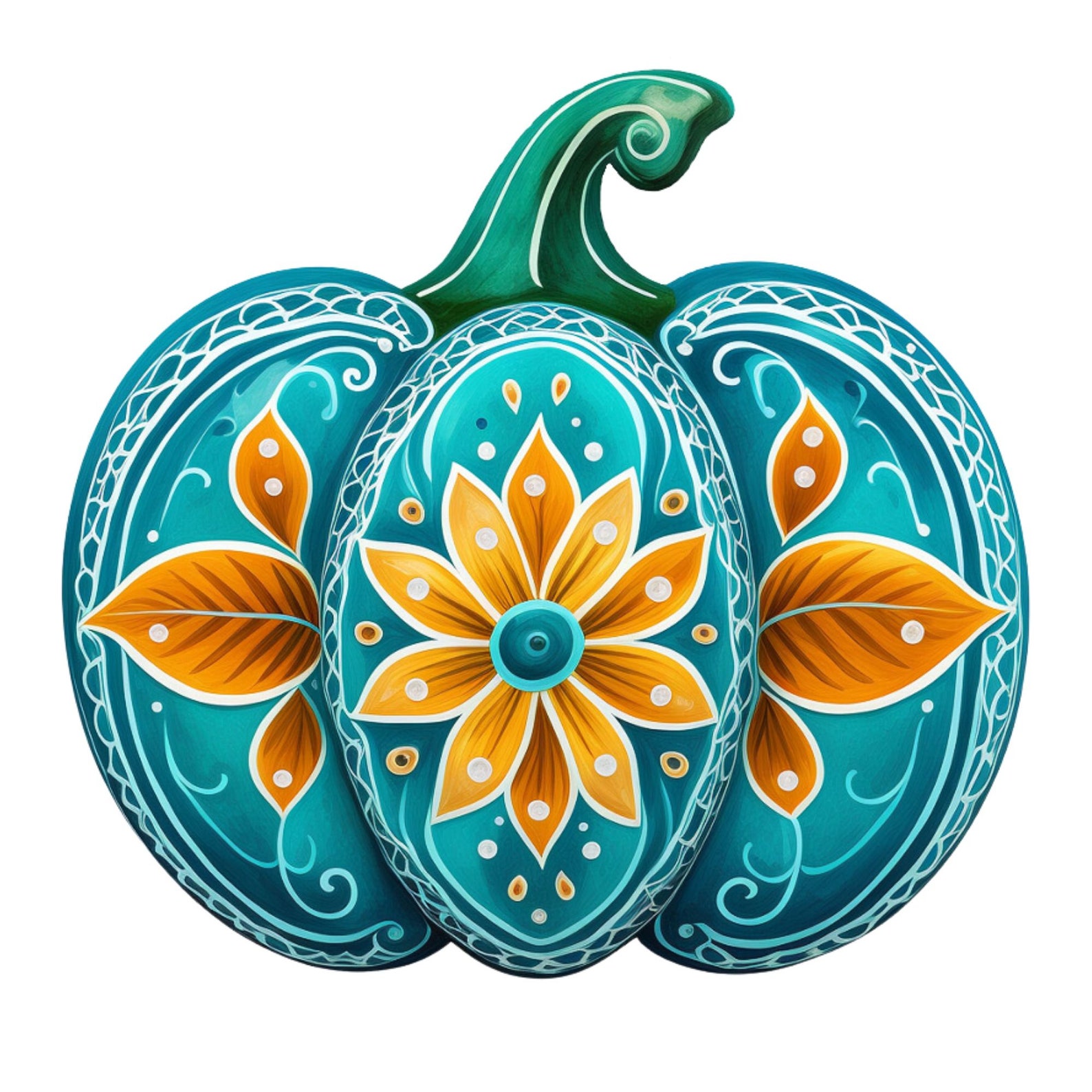 Teal Painted Pumpkins Clip Art Set | Fall Digital Images |scrapbooks ...