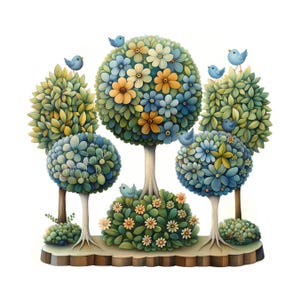 Cute Birds and Trees Digital Pages | Spring Printable Digital ...