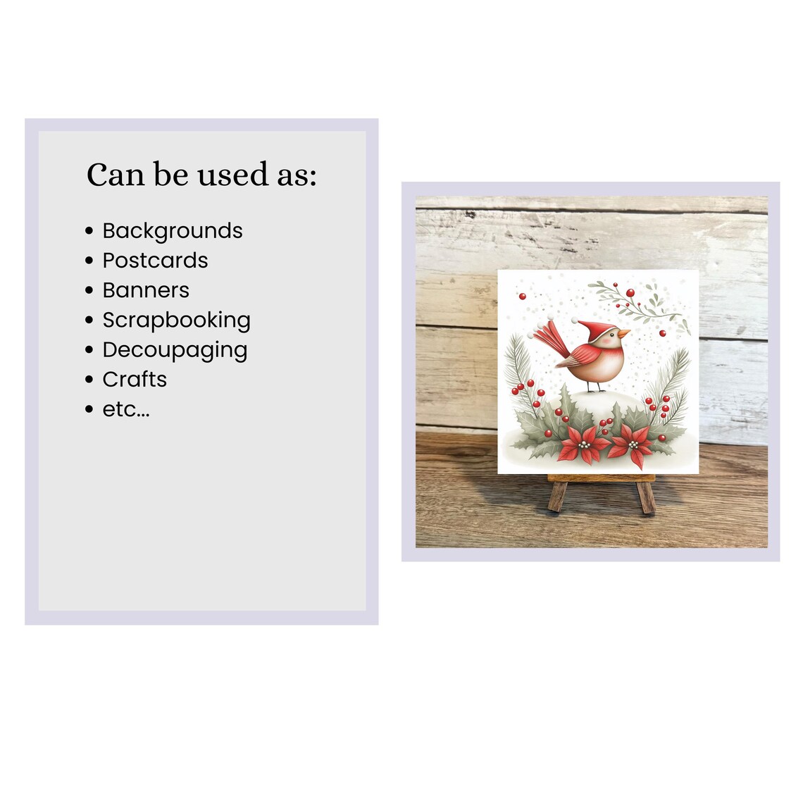 Cute Christmas Birds Digital Pages | Holiday Printable Digital ...